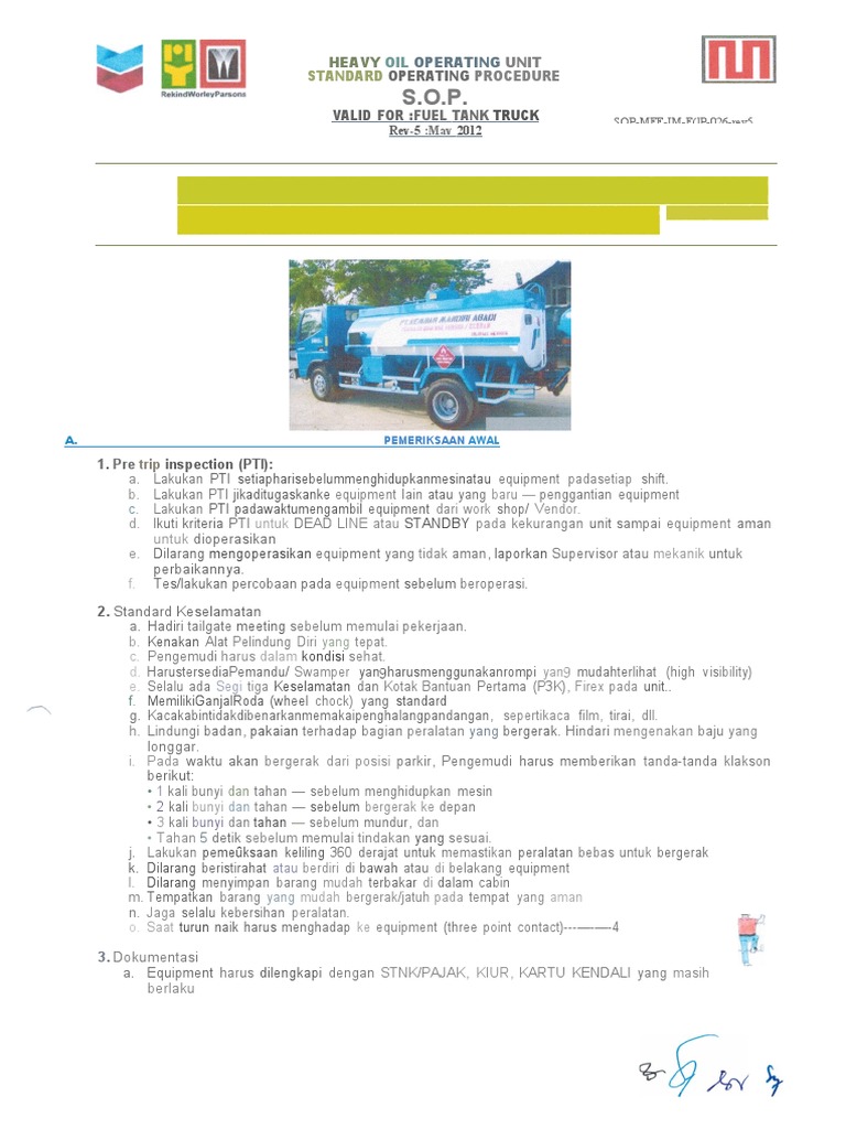 Sop Fuel Tank | PDF