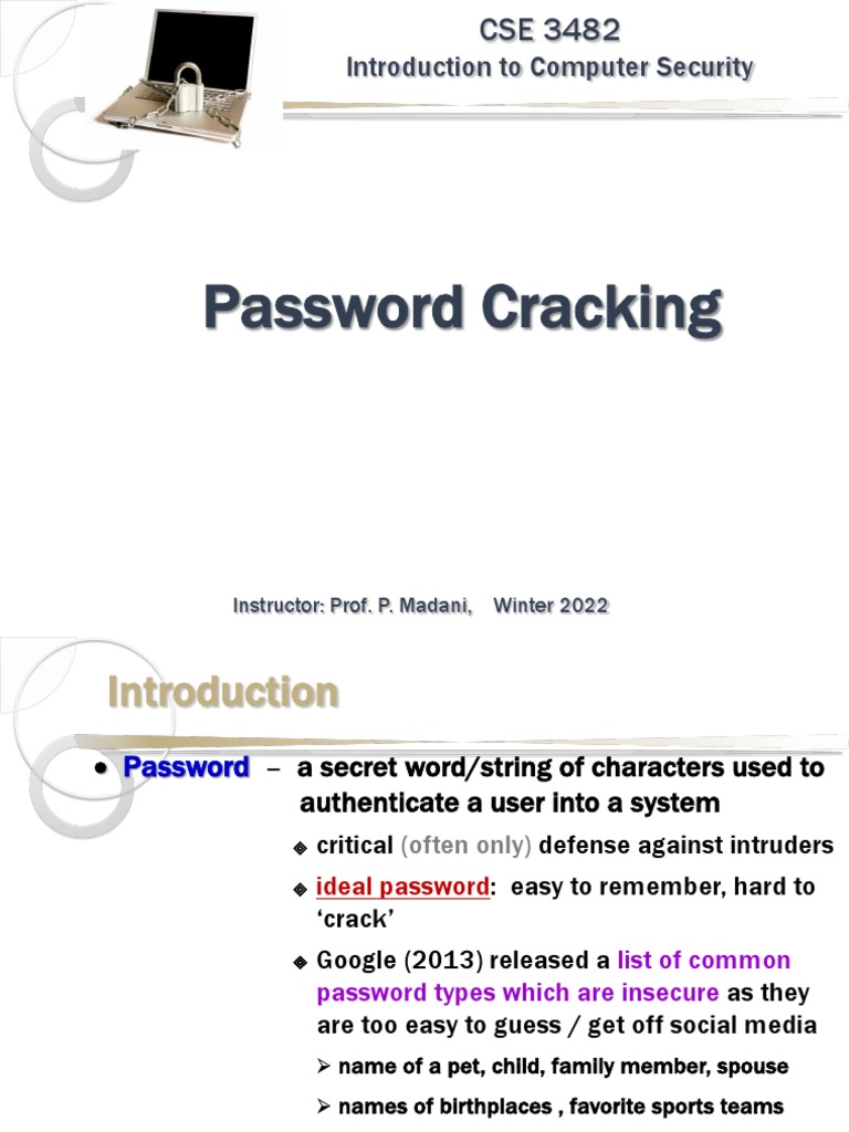 Password Cracking: An Introduction to Vulnerabilities and Methods for ...