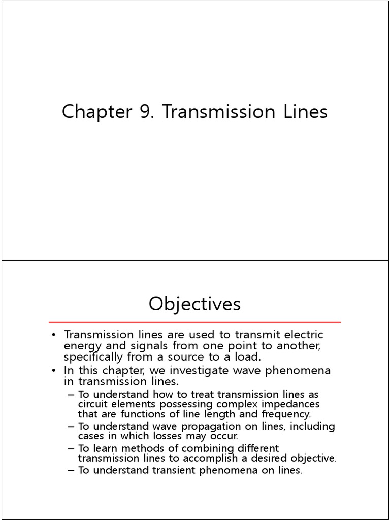 Chapter 9. Transmission Lines | PDF | Transmission Line | Electric ...