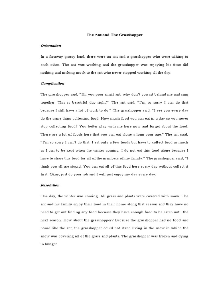 The Ant and The Grasshopper | PDF