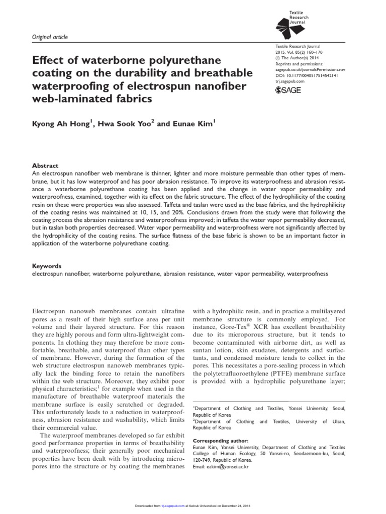 Waterborne PU Coating for Textile Durability | PDF | Textiles | Materials