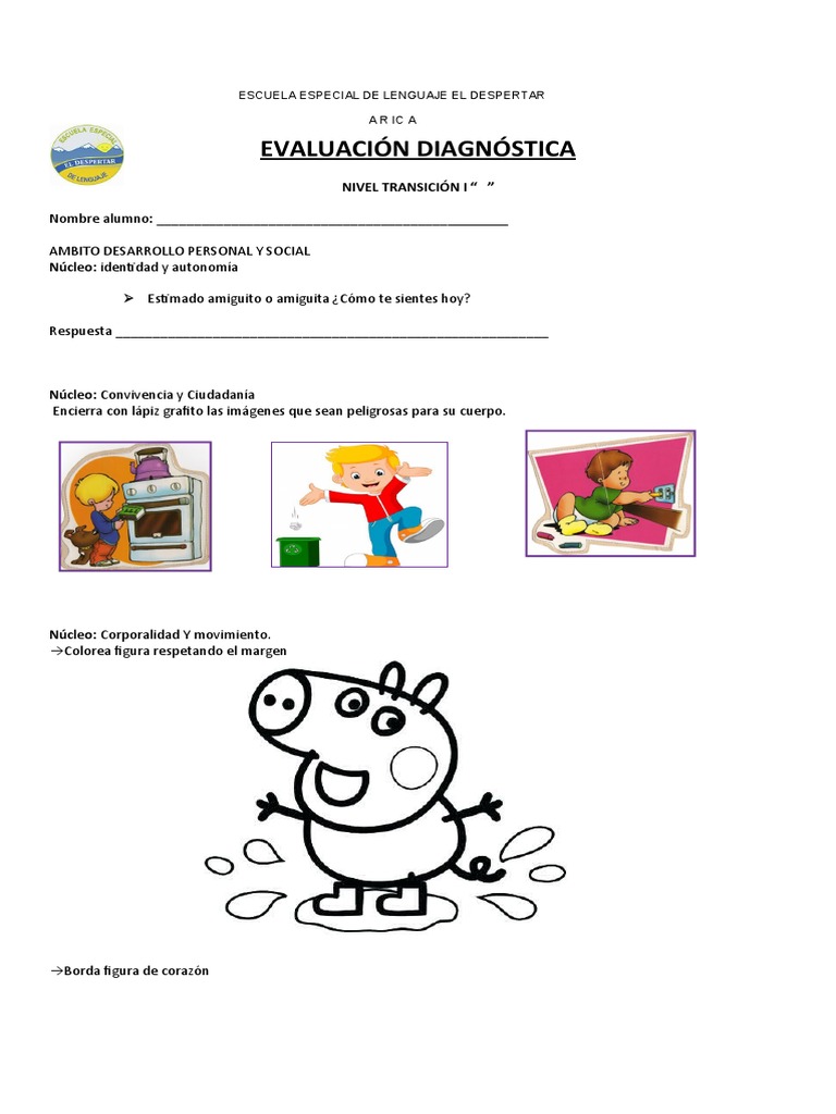 EVALUACION DIAG Esta Siii | PDF | Aprendizaje | Color