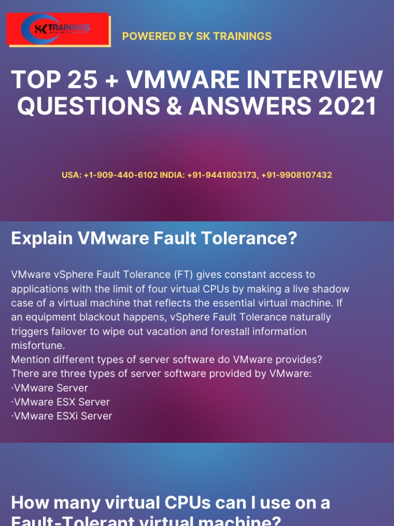 Powered by SK Trainings: Top 25 + Vmware Interview Questions & Answers 2021 | PDF ...