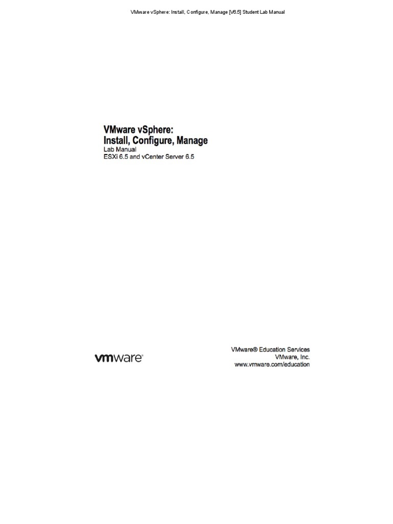 VMware Vsphere - Install, Configure, Manage V6.5-Lab | PDF | Software | V Mware