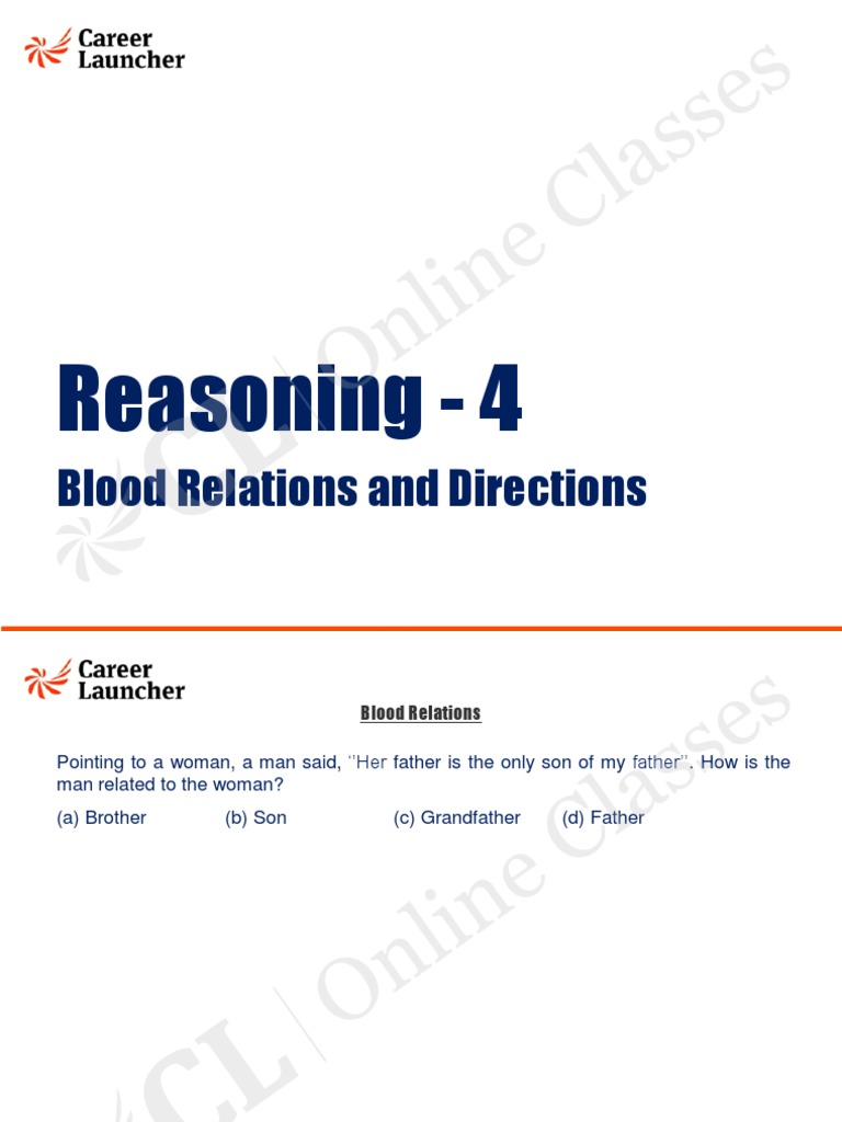 Reasoning 4 - Q - Blood Relations and Directions | PDF | Social ...