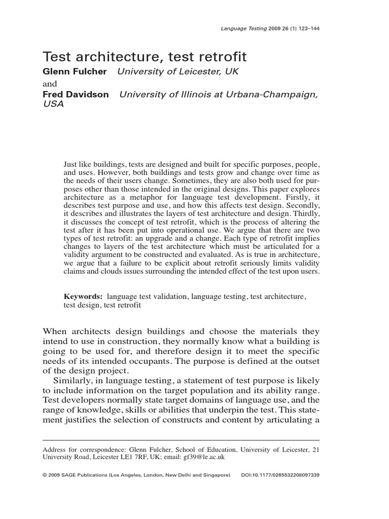 Test Architecture, Test Retrofit | Download Free PDF | Argument ...