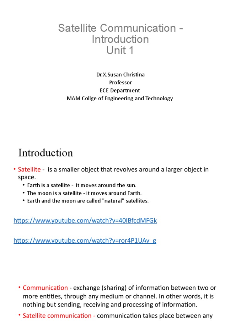 Satellite Communication - Introduction | PDF | Orbital Inclination | Satellite