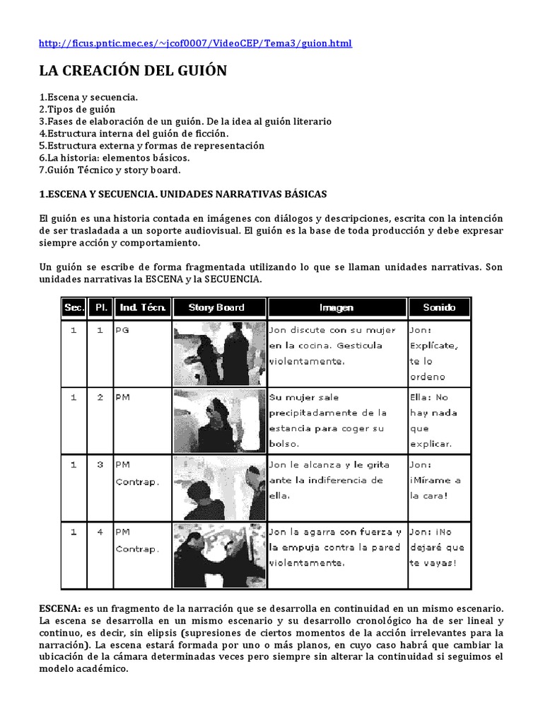 Estructura del Guion Audiovisual | PDF | Guión