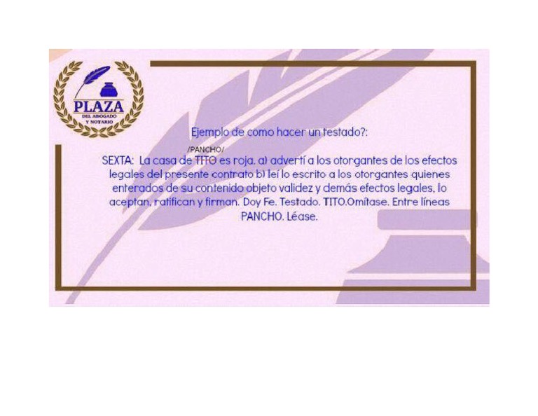 Ejemplo de Testado | PDF