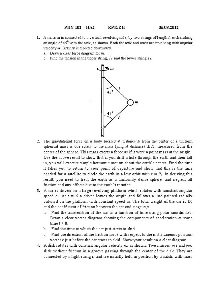 Assignment 02 | PDF | Force | Physical Phenomena