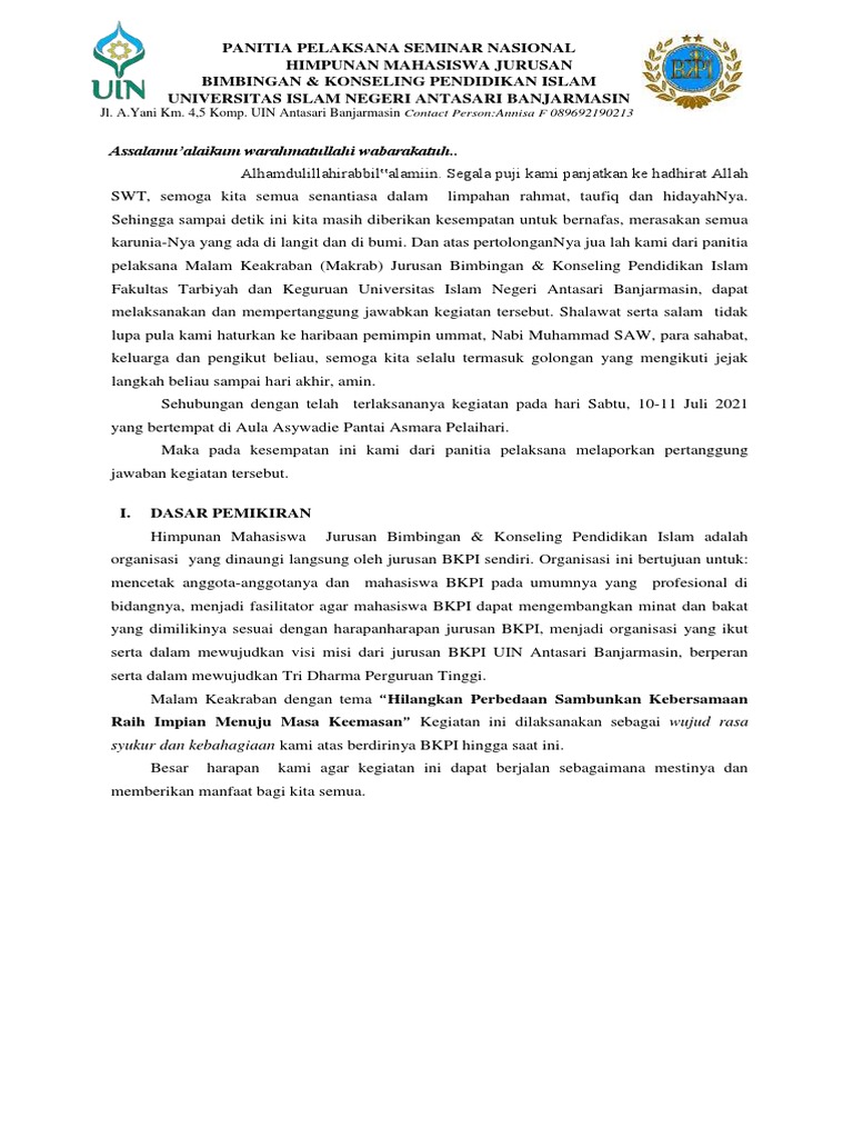 LPJ Makrab Bid Psdmo HMJ Bkpi Periode 21-22 | PDF