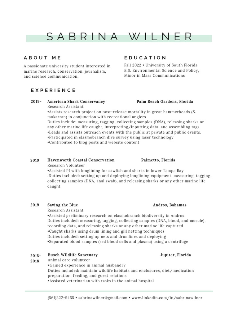 Green and Black Modern Resume-5 | PDF | Scuba Diving | Underwater Diving