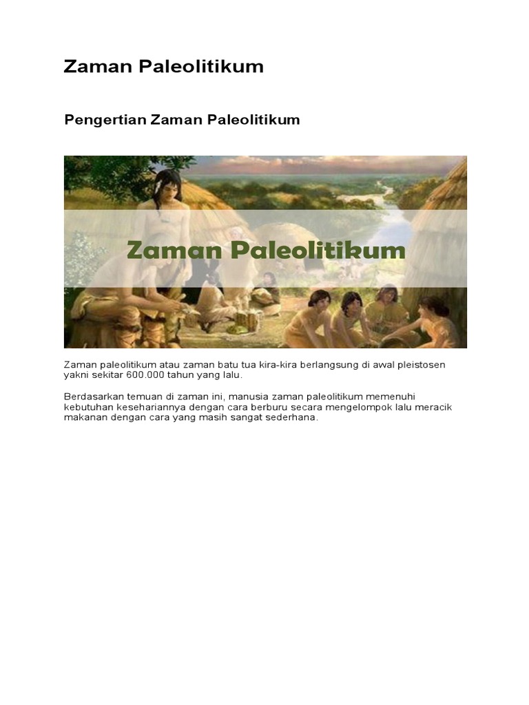 Zaman Paleolitikum | PDF