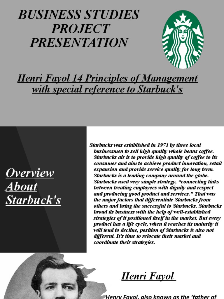 Fayol's Management Principles at Starbucks | PDF