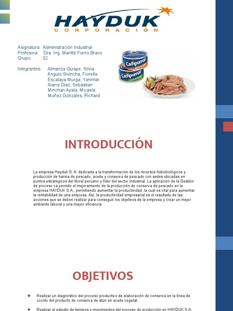 Pesquera Hayduk S.A | PDF | Calidad (comercial) | Marketing