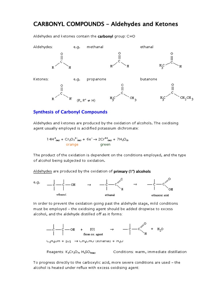 4.1.2 Carbonyl Compounds | PDF | Aldehyde | Ketone