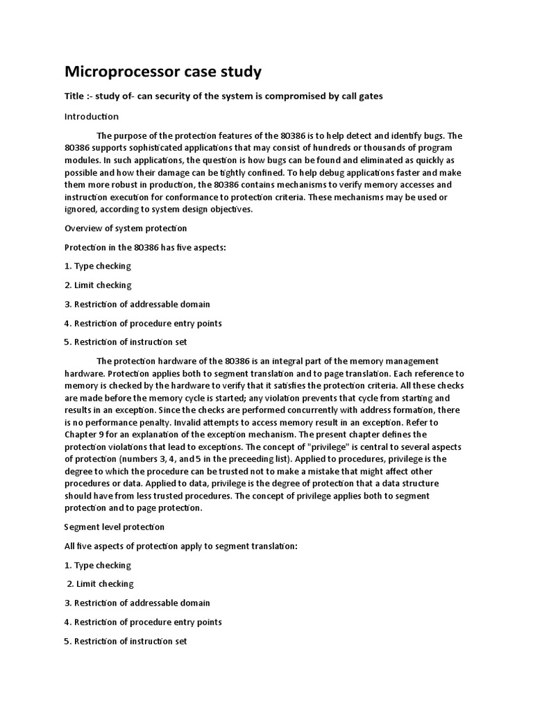 Microprocessor Case Study | PDF | Subroutine | Computer Hardware