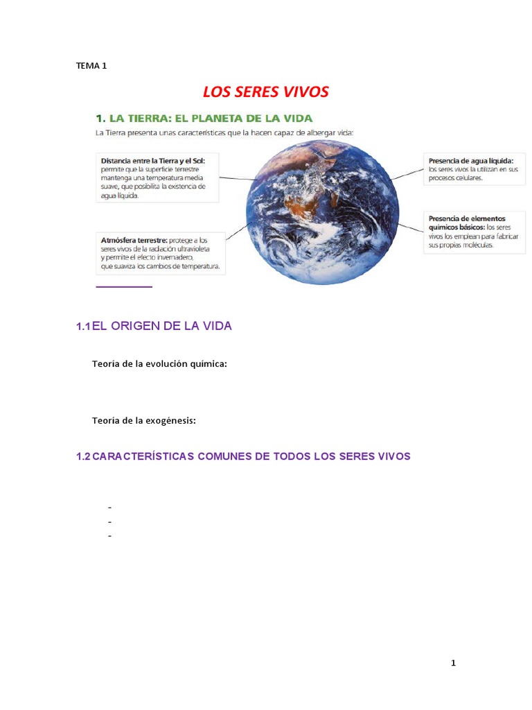 Los Seres Vivos... Resumen | PDF | Organismos | Biología Celular)