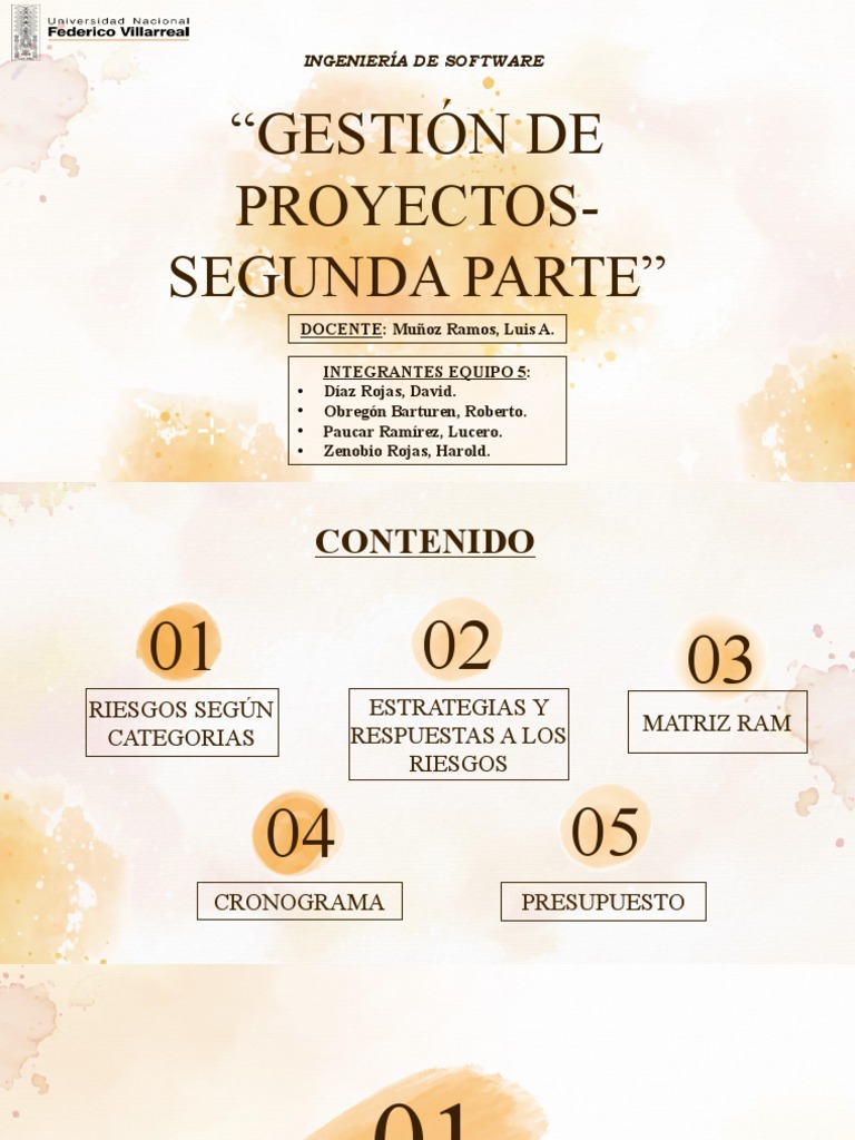 Gestión de Proyectos S.P-Equipo 5 | PDF | Software | Ingeniería de software