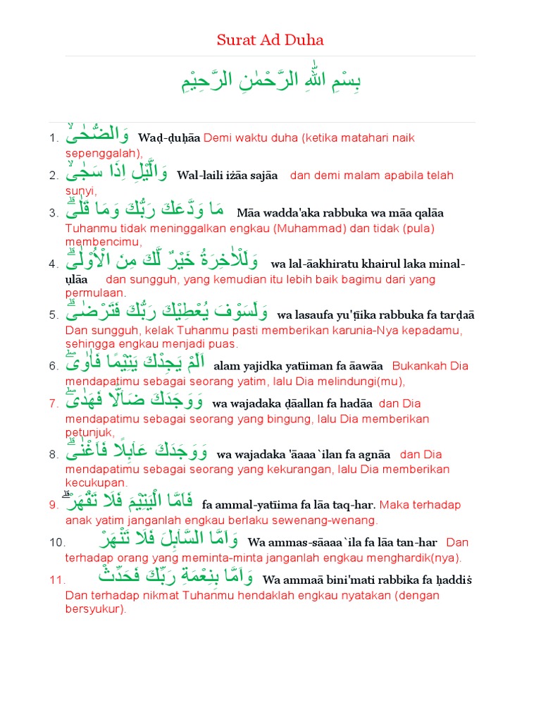 Surat Ad Duha | PDF