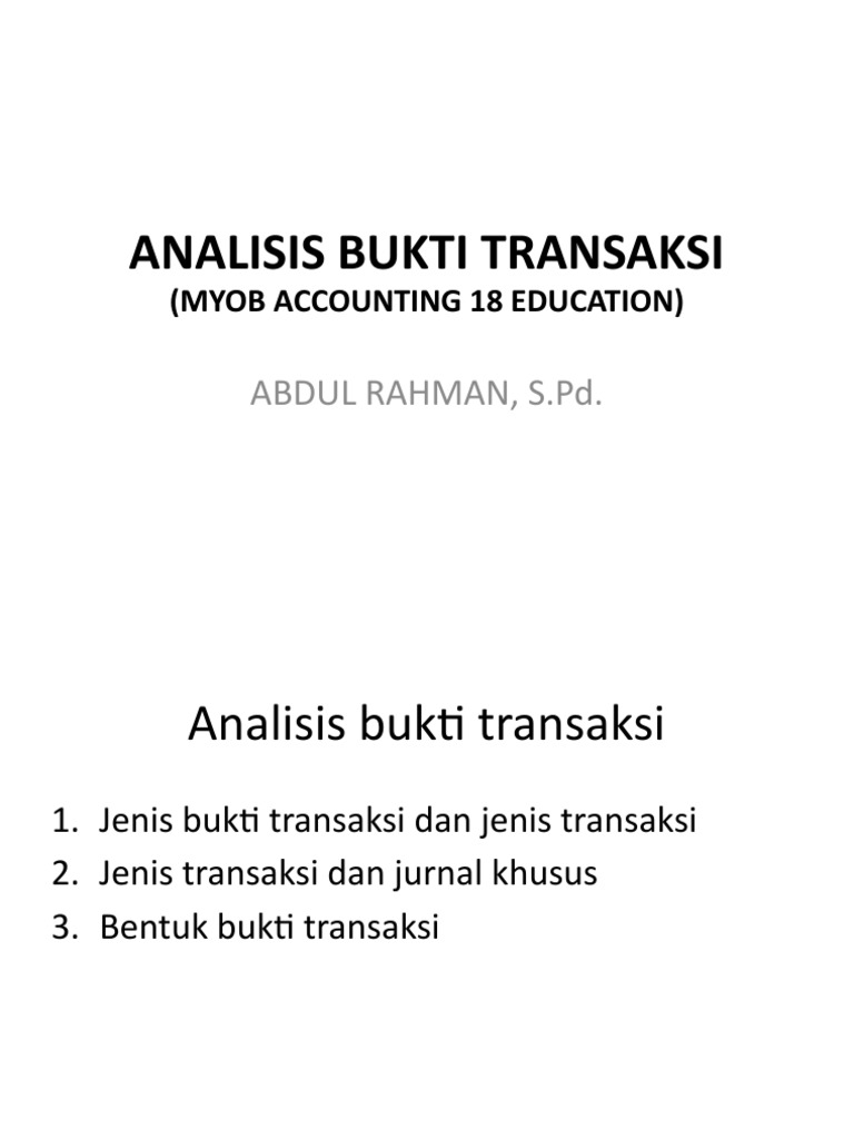 Analisis Bukti Transaksi | PDF