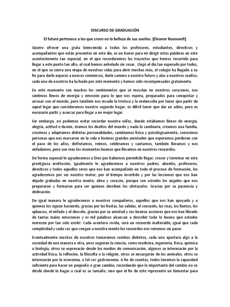 Discurso de Graduación de Nicole González | PDF | Mente