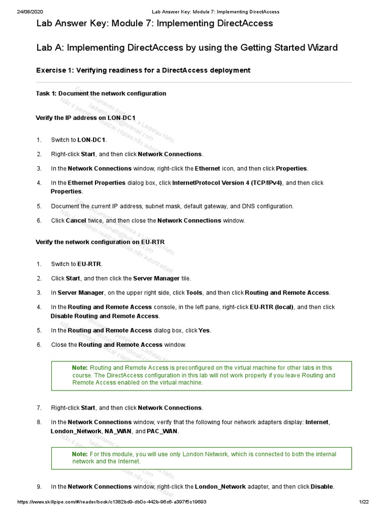 Lab Answer Key Module 7 Implementing Directaccess Lab A Implementing Directaccess By Using 5214