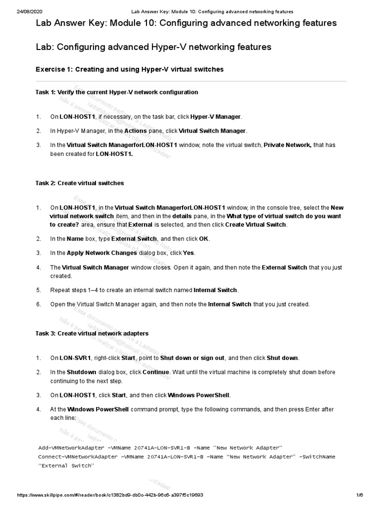 Lab Answer Key Module 10 Configuring Advanced Networking Features Lab Configuring Advanced
