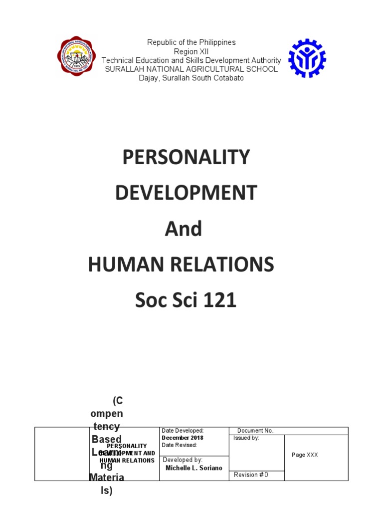 Personality Development and Human Relations Module | PDF ...