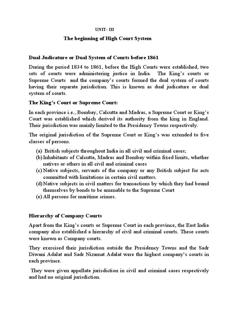 Evolution of India's High Court System | PDF | Supreme Courts ...