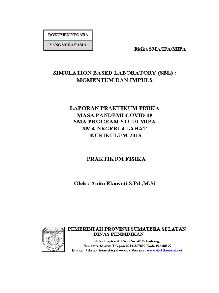 Praktikum Fisika Impuls Dan Momentum | PDF