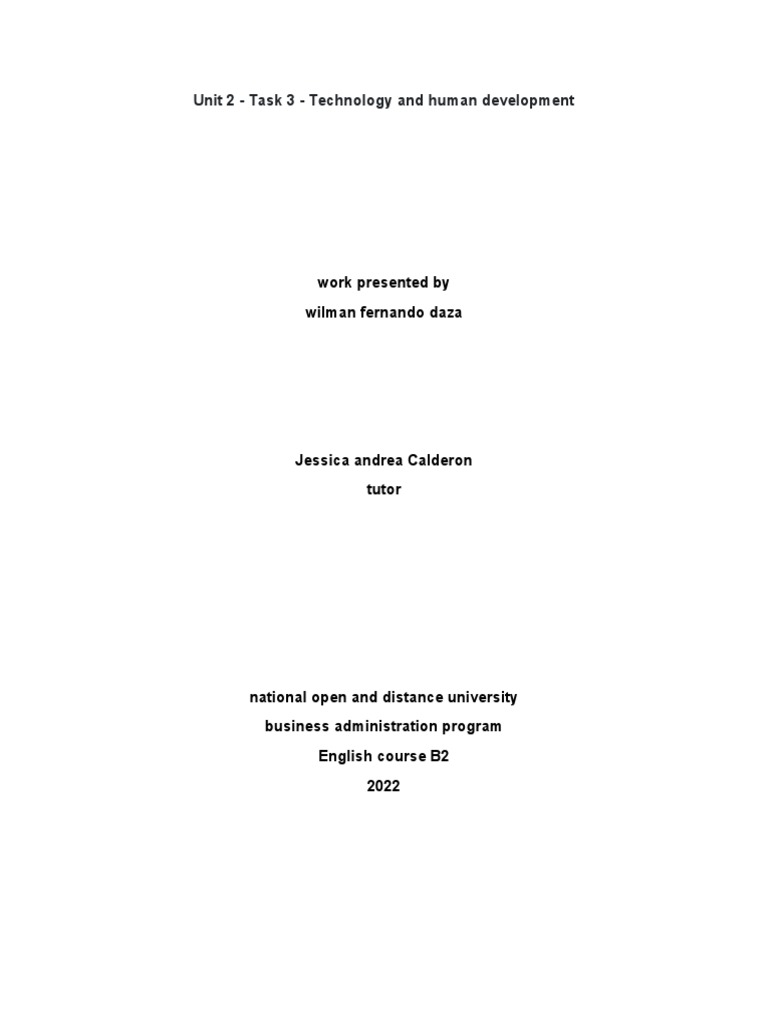 Unit 2 - Task 3 - Technology and Human Development | PDF | Educational Technology | Learning