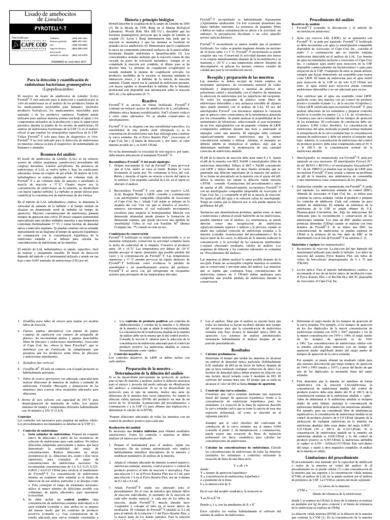 Pyrotell-T IFU PN000845r6 Es | PDF | Agua | Concentración