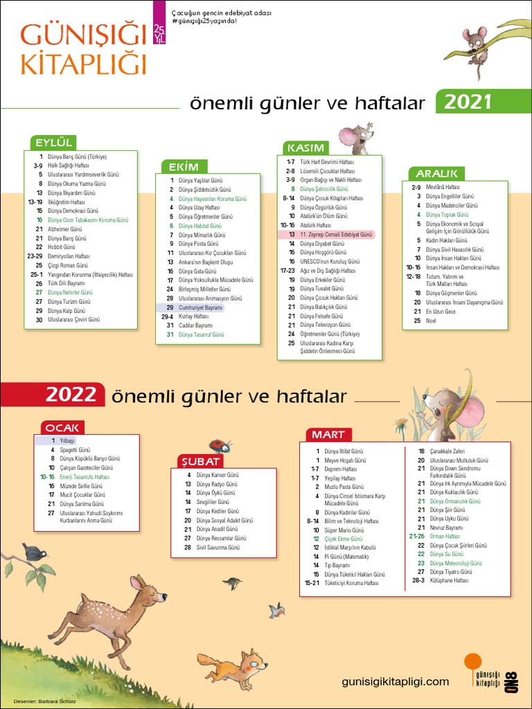 2021 2022 Onemli Gunler Ve Haftalar Takvimi | PDF 2021 2022 Onemli Gunler Ve Haftalar Takvimi | PDF