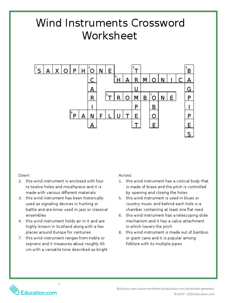 Wind Instruments Answer Key | PDF | Musical Instruments | Brass Instruments