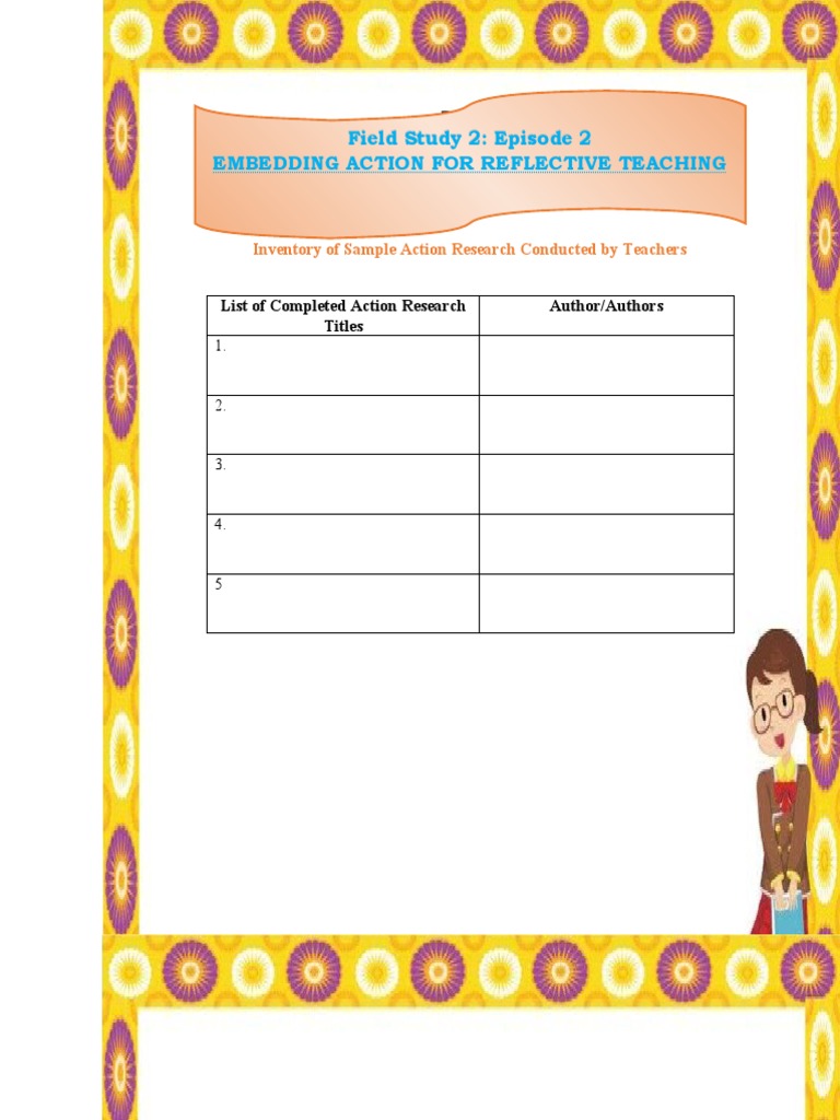 Field Study 2: Episode 2 Embedding Action For Reflective Teaching | PDF | Teachers | Action Research