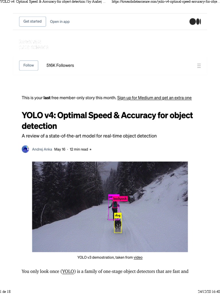 YOLO v4: Optimal Speed & Accuracy For Object Detection - by Andrej Anka - Towards Data Science ...