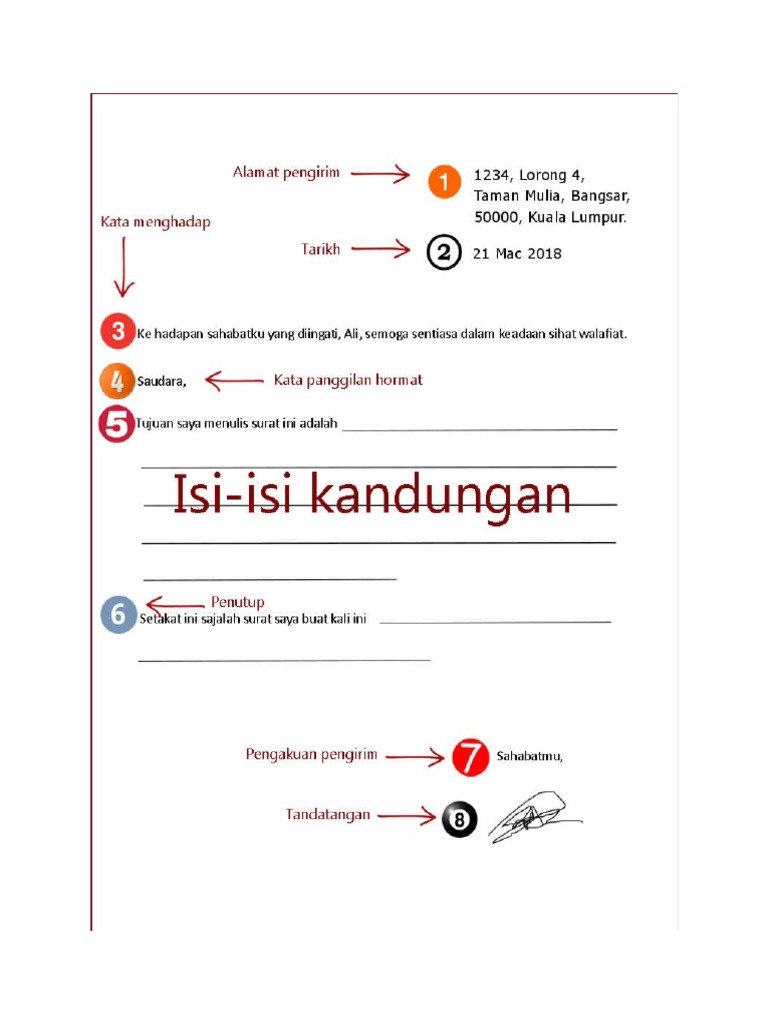 Contoh Surat Kiriman Rasmi Tahun 6 | PDF