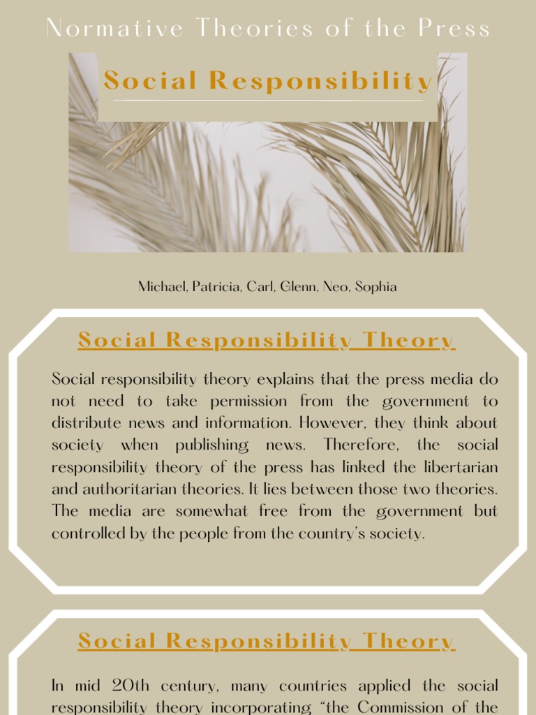 Normative Theories of The Press Social Responsibility Theory | PDF ...