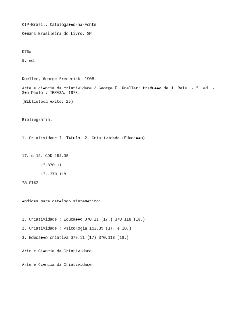 George F. Kneller Arte E Ciência Da Criatividade | PDF | Quociente de ...