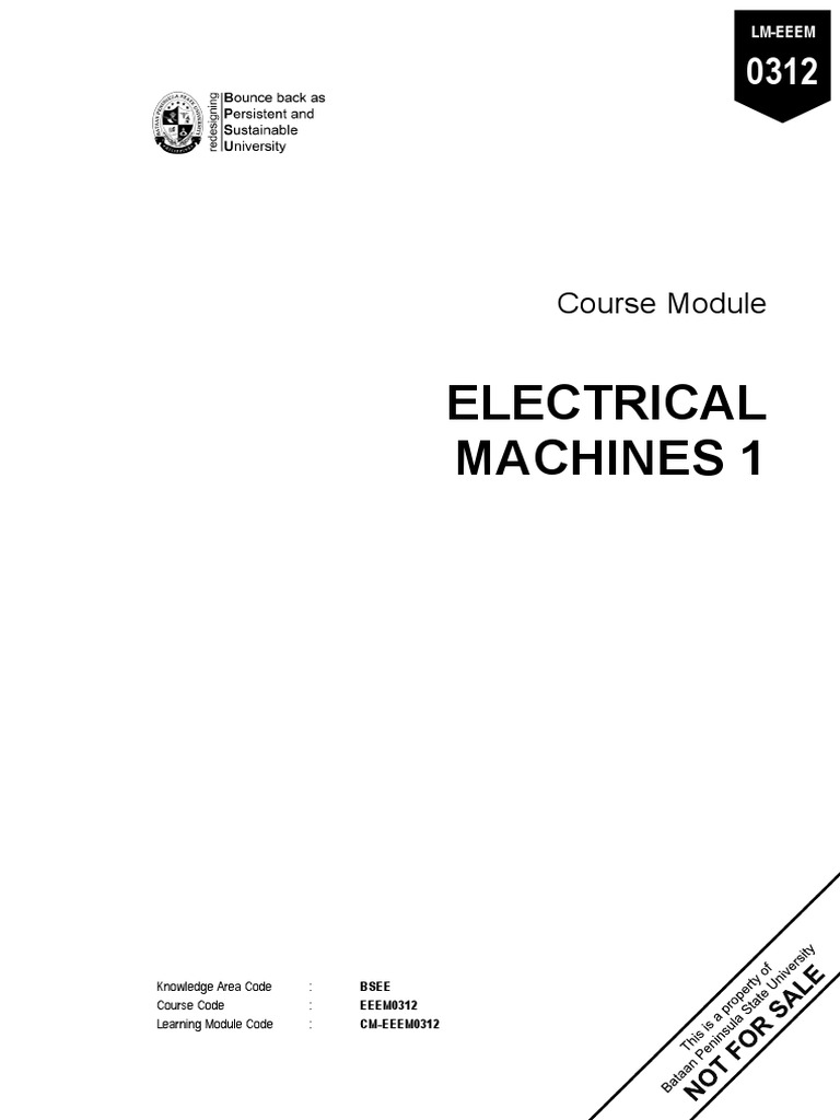 Electrical Machines Module | PDF | Electromagnetic Induction | Electric ...