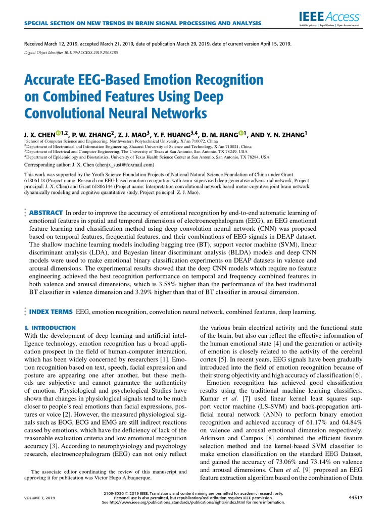 (DEAP描述) Accurate EEG-Based Emotion Recognition on Combined Features Using Deep Convolutional ...