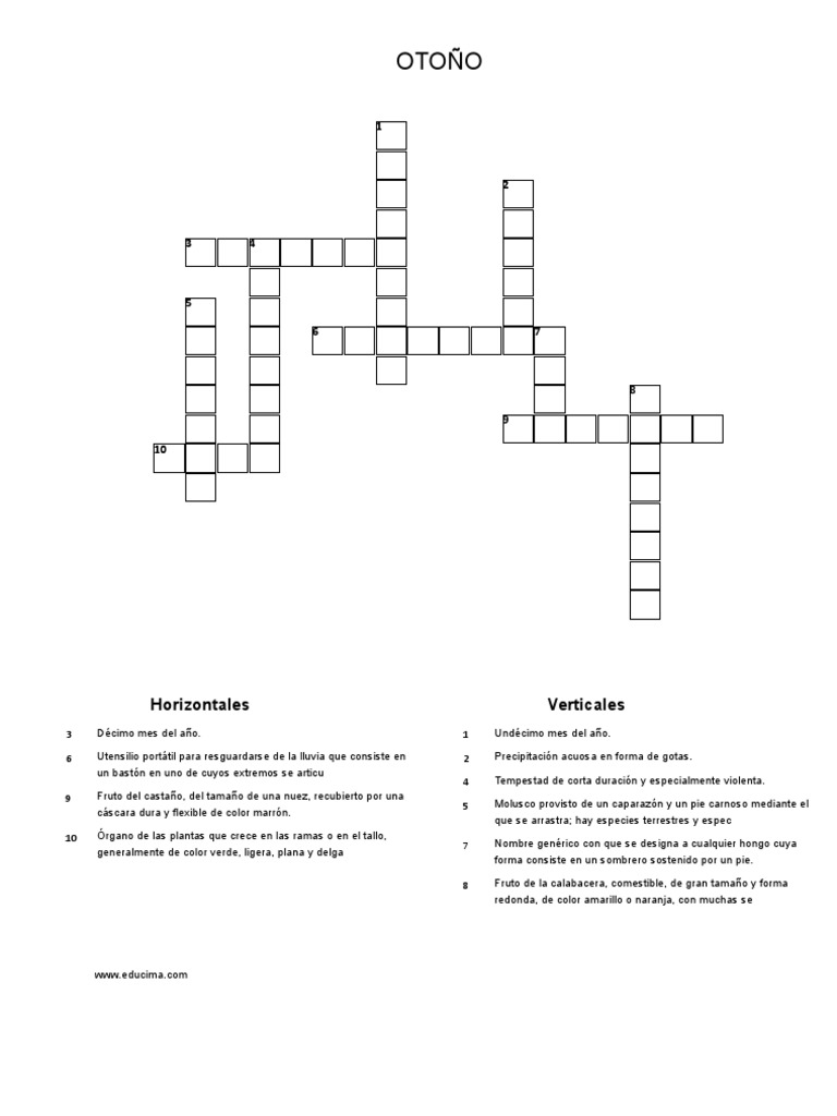Crucigrama Otono | PDF