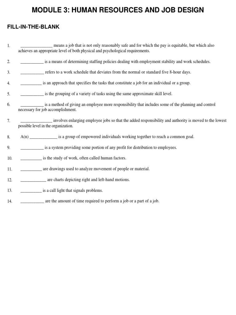 MODULE 3 Fill in The Blanks | PDF