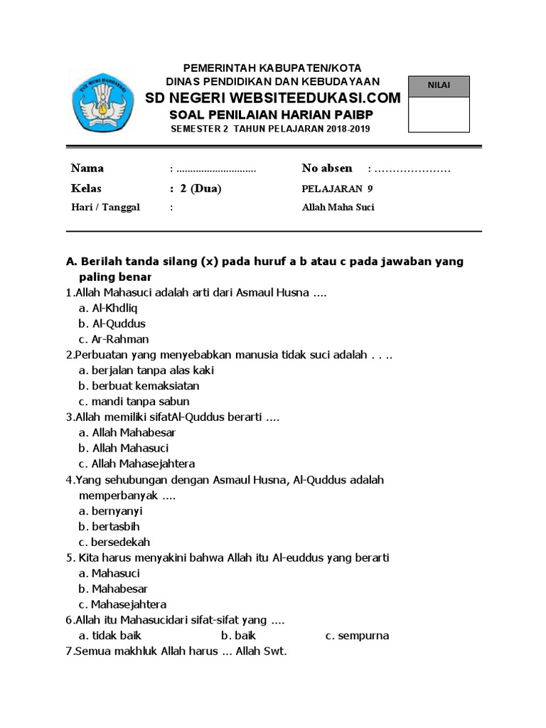 Soal PH Kelas 2 | PDF