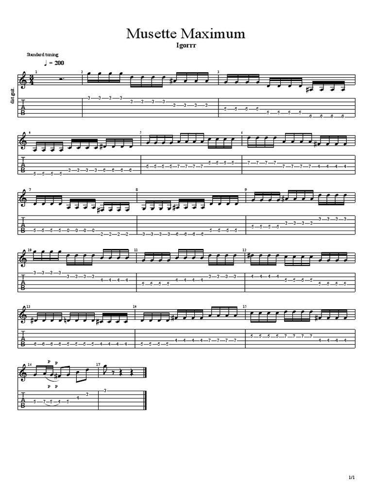Tabs pour Musette Maximum d'Igorrr | PDF