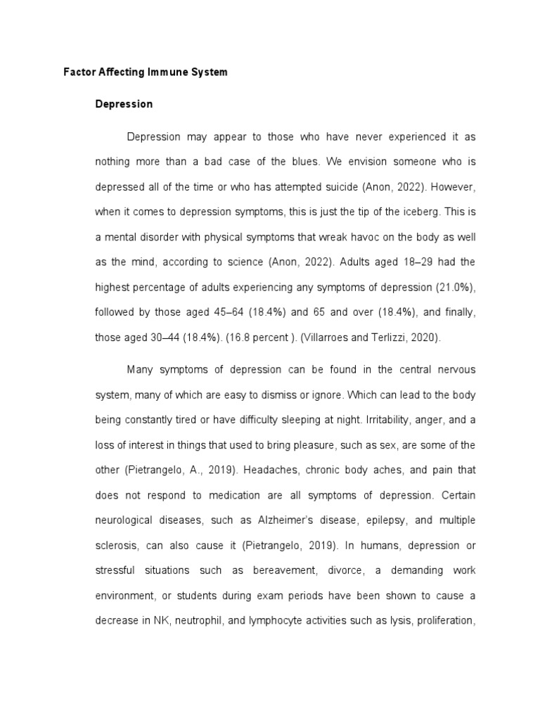 Factor Affecting Immune System | PDF | Obesity | Stress (Biology)