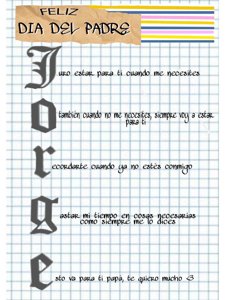 Acróstico para El Día Del Padre | PDF