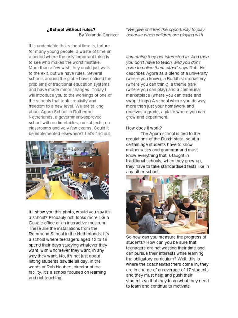 ¿School Without Rules | Download Free PDF | Schools | Learning