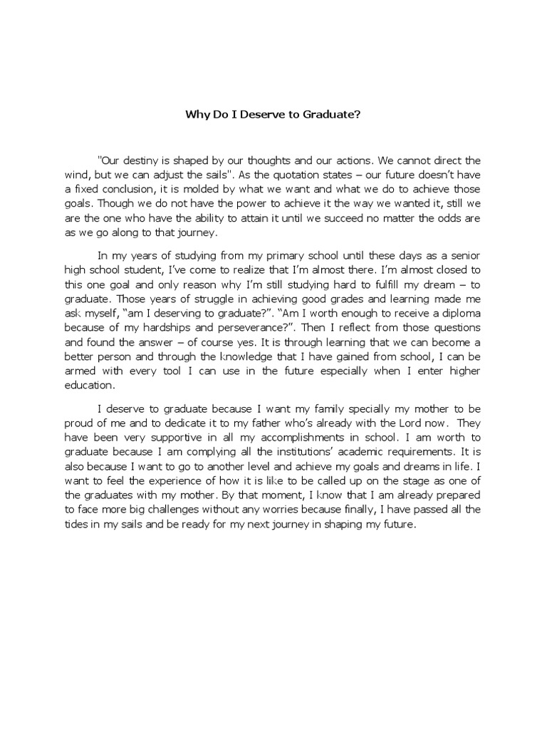 Why I Deserve to Graduate | PDF